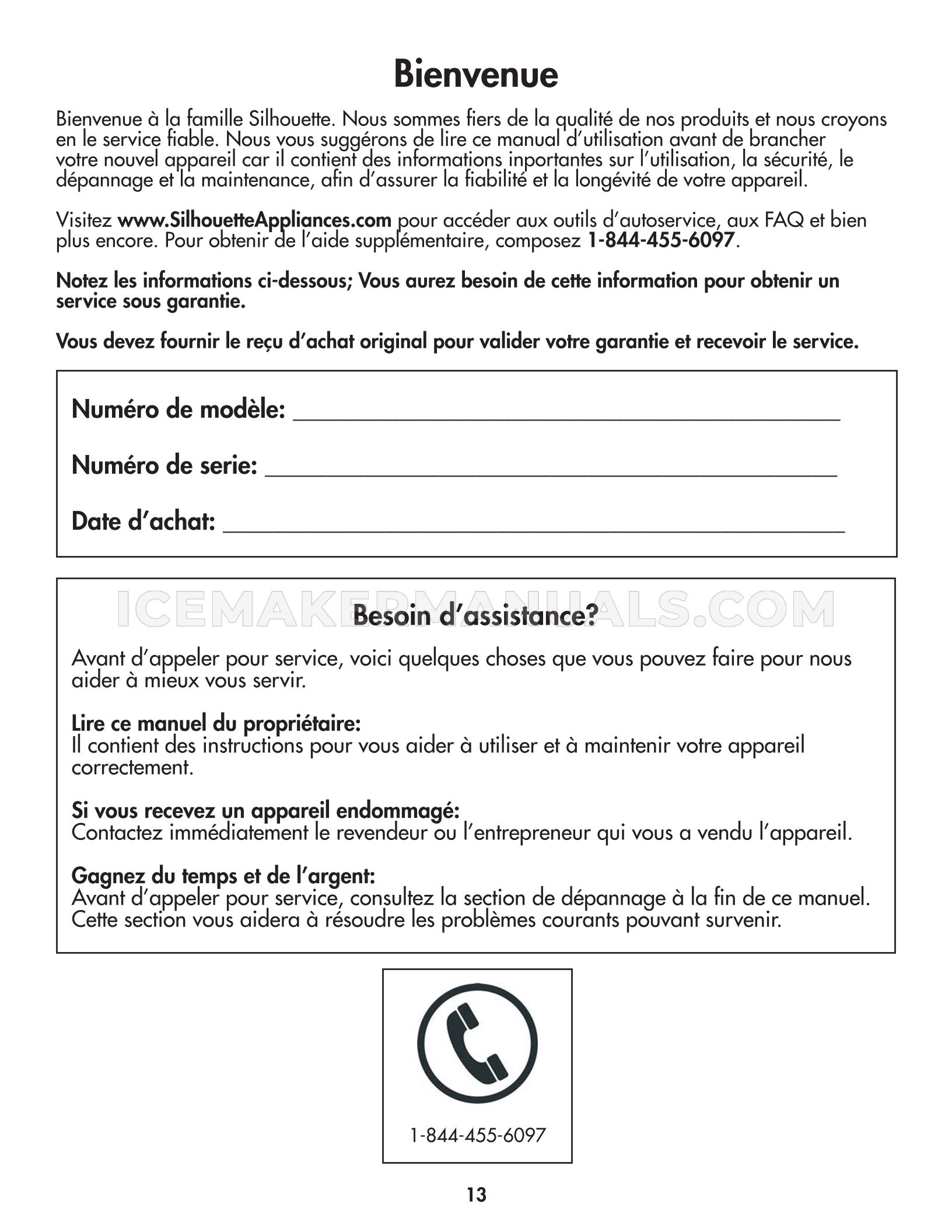 Danby DIM32D2BSSPR Silhouette Professional Ice Machine Owners Manual ...