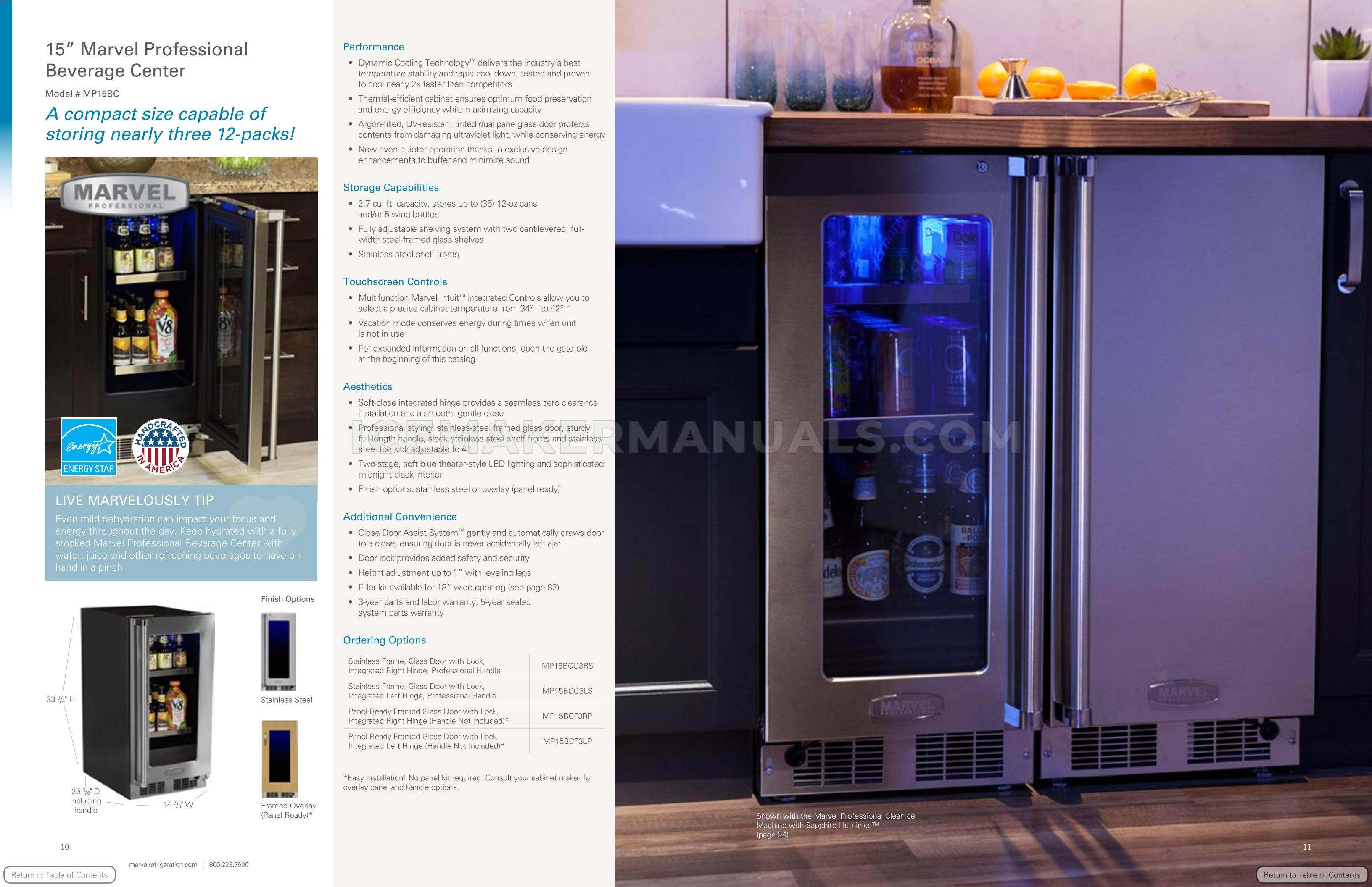 Marvel ML15CPG1LS Ice Machine Marvel Undercounter Brochure | Ice Maker ...