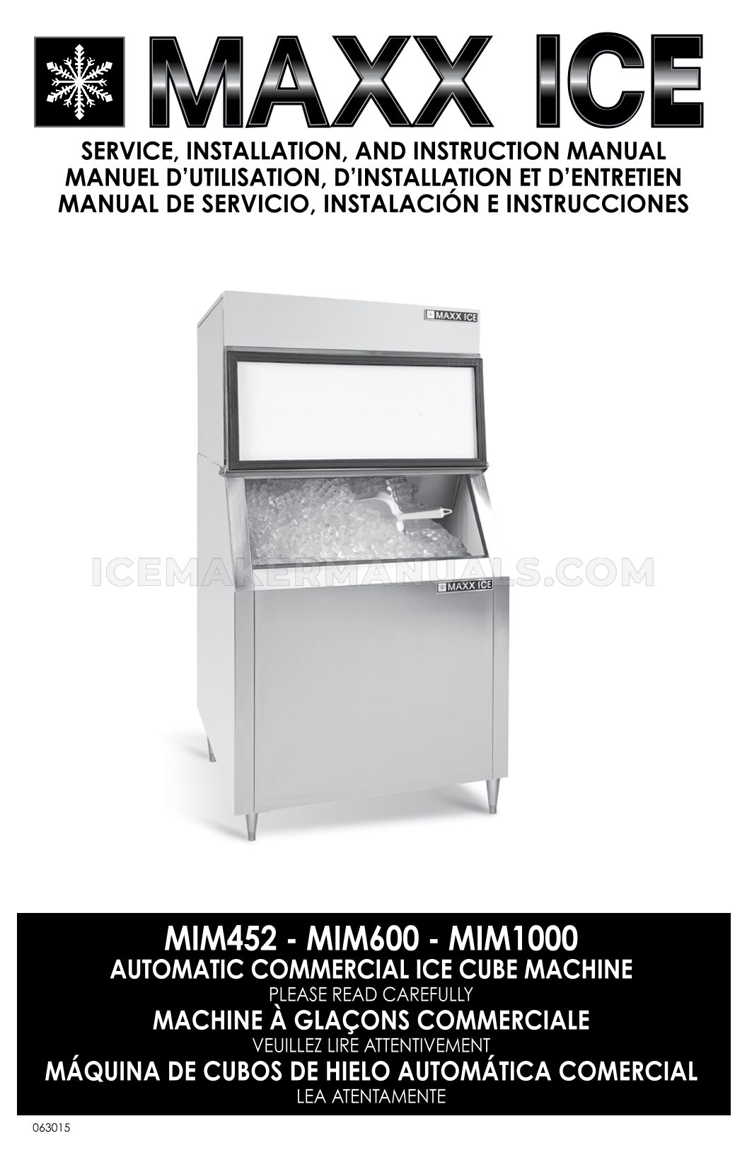 Maxx Ice MIM600 Ice Machine Service, Installation, and Instruction ...